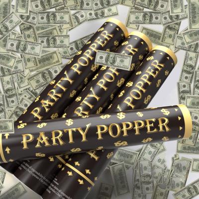 China Custom Logo Gold Metallic Confetti Cannon 30cm for Gender Reveal Party Celebrations for sale
