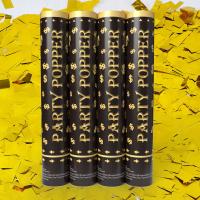 China Custom Logo Gold Metallic Confetti Cannon 30cm for Gender Reveal Party Celebrations for sale