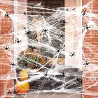 China Customizable Stretchy Halloween Spider Web Terrifying Scene Props for Haunted House for sale