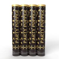 China Custom Logo Gold Metallic Confetti Cannon 30cm for Gender Reveal Party Celebrations for sale