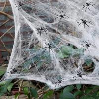 China Customizable Stretchy Halloween Spider Web Terrifying Scene Props for Haunted House for sale