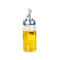 China Stainless Steel Glass Oil Bottle and Vinegar Dispenser 500ml 17oz for Kitchen Baking Frying for sale
