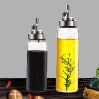 China Stainless Steel Glass Oil Bottle and Vinegar Dispenser 500ml 17oz for Kitchen Baking Frying for sale