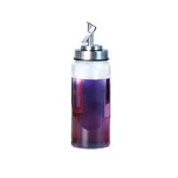 China Stainless Steel Glass Oil Bottle and Vinegar Dispenser 500ml 17oz for Kitchen Baking Frying for sale