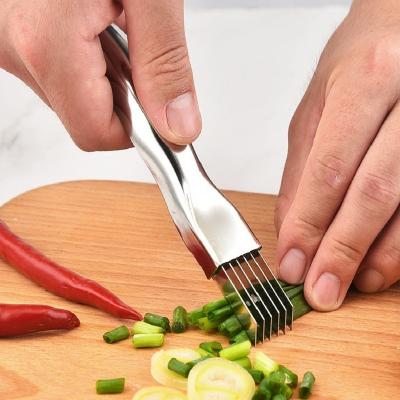 China 430 Stainless Steel Scallion Shredder Knife 15.7cm Fruit Vegetable Slicer for Commercial Kitchen for sale