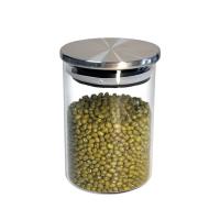 China Borosilicate Glass Storage Containers with Stainless Steel Lid 6.5x8cm 6.5x10cm for sale