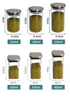 China Borosilicate Glass Storage Containers with Stainless Steel Lid 6.5x8cm 6.5x10cm for sale