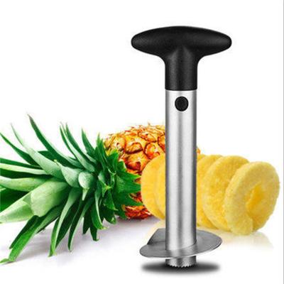 China Manual Stainless Steel Fruit Slicer 24x11cm Sharp Blade Detachable Handle Pineapple Corer for sale