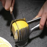 China Fruit Slicer Machine 304 Stainless Steel Handheld Kitchenware Tomato Slicer Lemon Cutter for sale