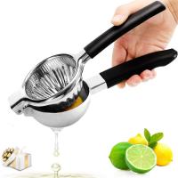 China Manual Lemon Citrus Press Juicer 8.5x23cm Stainless Steel with Silicone Rubber Handle for sale