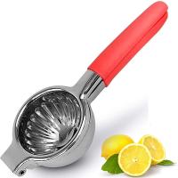 China Manual Lemon Citrus Press Juicer 8.5x23cm Stainless Steel with Silicone Rubber Handle for sale