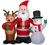 China Outdoor Christmas Inflatable Santa Sleigh Arch with Snowman Gingerbread Tree 2.0kg for sale