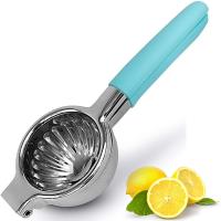 China Manual Lemon Citrus Press Juicer 8.5x23cm Stainless Steel with Silicone Rubber Handle for sale