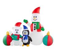 China Outdoor Christmas Inflatable Santa Sleigh Arch with Snowman Gingerbread Tree 2.0kg for sale
