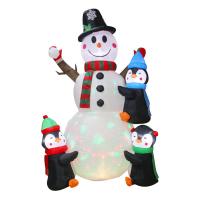 China Outdoor Christmas Inflatable Santa Sleigh Arch with Snowman Gingerbread Tree 2.0kg for sale