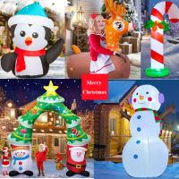 China 6ft Inflatable Santa Claus Christmas Decoration with LED Lights for Indoor Outdoor Use for sale
