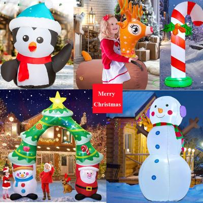 China 6ft Inflatable Santa Claus Christmas Decoration with LED Lights for Indoor Outdoor Use for sale