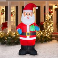 China 6ft Inflatable Santa Claus Christmas Decoration with LED Lights for Indoor Outdoor Use for sale
