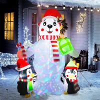 China 6ft Inflatable Santa Claus Christmas Decoration with LED Lights for Indoor Outdoor Use for sale