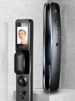 China Tuya APP Smart Rim Lock 1kg Black Electric Lock with Fingerprint for Door Security for sale