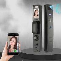China Tuya APP Smart Rim Lock 1kg Black Electric Lock with Fingerprint for Door Security for sale