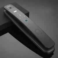 China Tuya APP Smart Rim Lock 1kg Black Electric Lock with Fingerprint for Door Security for sale