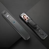 China Tuya APP Smart Rim Lock 1kg Black Electric Lock with Fingerprint for Door Security for sale