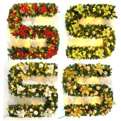China Pre Lit Christmas Wreath 60x30x10 cm Outdoor Decorative Door Hanging for Shopping Mall Hotel for sale