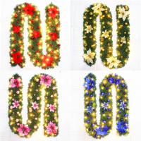 China Pre Lit Christmas Wreath 60x30x10 cm Outdoor Decorative Door Hanging for Shopping Mall Hotel for sale