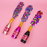 China Custom Logo Champagne Bottle Party Popper 30cm 40cm Confetti Cannon for Birthday Gender Reveal for sale
