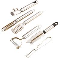 China 304 Stainless Steel 6 in 1 Kitchen Gadgets Set for Fruit Paring and Vegetable Peeling 380g for sale