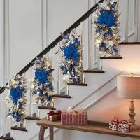 China Christmas Stair Garland Decoration with Natural Rattan Circle 60x30x10 cm OEM ODM for sale