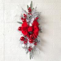China Christmas Stair Garland Decoration with Natural Rattan Circle 60x30x10 cm OEM ODM for sale