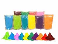 China Rainbow Run Corn Starch 100g Bag 13x18cm Coloured Starch for Festival Holi Party for sale