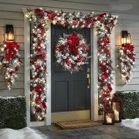 China Customized Logo Merry Christmas Front Door Artificial Pine Garland for Party Decor for sale