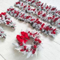 China Customized Logo Merry Christmas Front Door Artificial Pine Garland for Party Decor for sale