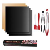 China Non Stick BBQ Grill Mat 40x33cm Fireproof Fiberglass Baking Mat for Cooking for sale