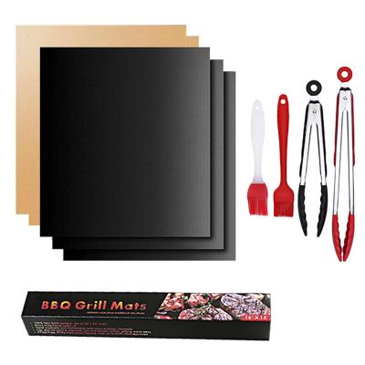 China Non Stick BBQ Grill Mat 40x33cm Fireproof Fiberglass Baking Mat for Cooking for sale