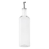 China Green Glass Oil Drizzler 500ml with Stainless Steel Pourer and Funnel for Kitchen Cooking for sale