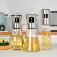 China 200ml Glass Olive Oil Sprayer Bottle with 304 Stainless Steel for Cooking Salad BBQ Kitchen for sale