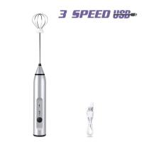 China Rechargeable Electric Milk Frother 12cm Stainless Steel Automatic Coffee Mixer Custom Logo for sale