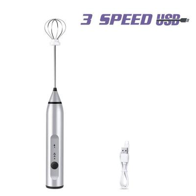 China Rechargeable Electric Milk Frother 12cm Stainless Steel Automatic Coffee Mixer Custom Logo for sale