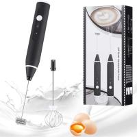 China Rechargeable Electric Milk Frother 12cm Stainless Steel Automatic Coffee Mixer Custom Logo for sale