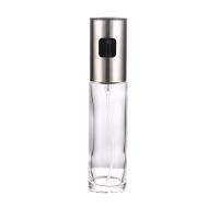 China 304 Stainless Steel Atomized Oil Sprayer 17.5cm Portable Glass Oil Bottle for Kitchen Cooking for sale
