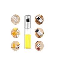 China 304 Stainless Steel Atomized Oil Sprayer 17.5cm Portable Glass Oil Bottle for Kitchen Cooking for sale