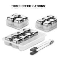 China 304 Stainless Steel Whiskey Stones Gift Set 8pcs for Chilling Wine 15.4x11.2cm for sale