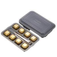 China 304 Stainless Steel Whiskey Stones Gift Set 8pcs for Chilling Wine 15.4x11.2cm for sale