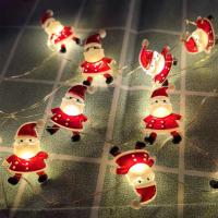China Christmas Santa LED String Lights 0.5kg Plastic Holiday Decoration Red Green Blue for sale