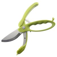 China Stainless Steel Fruit Salad Cutting Tools 23cm PP TPR Handle Salad Tongs Scissors for sale