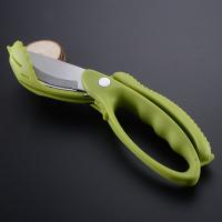 China Stainless Steel Fruit Salad Cutting Tools 23cm PP TPR Handle Salad Tongs Scissors for sale